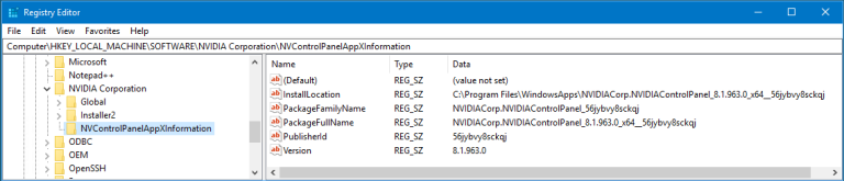 Restoring the NVIDIA Control Panel and Tools after the Appx Package ...